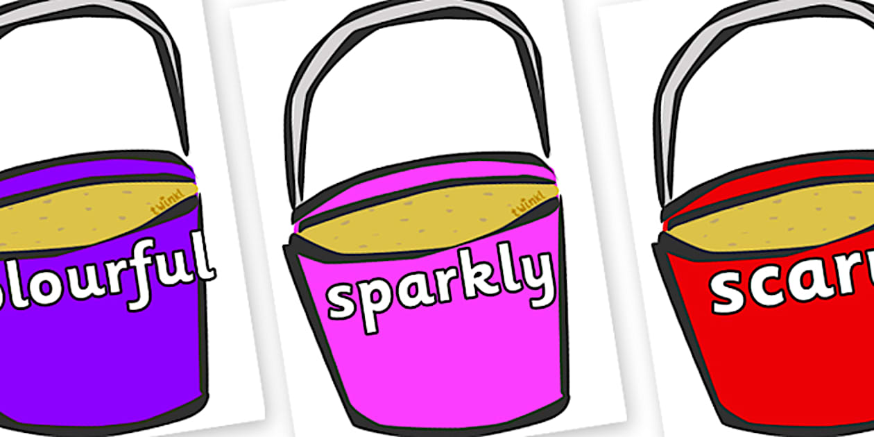 Cursive Wow Words on Buckets (teacher made) - Twinkl
