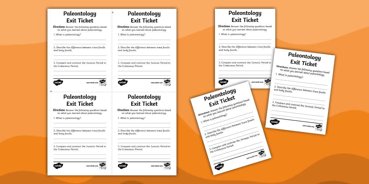 Sixth Grade Paleontology Exit Ticket (teacher made) - Twinkl
