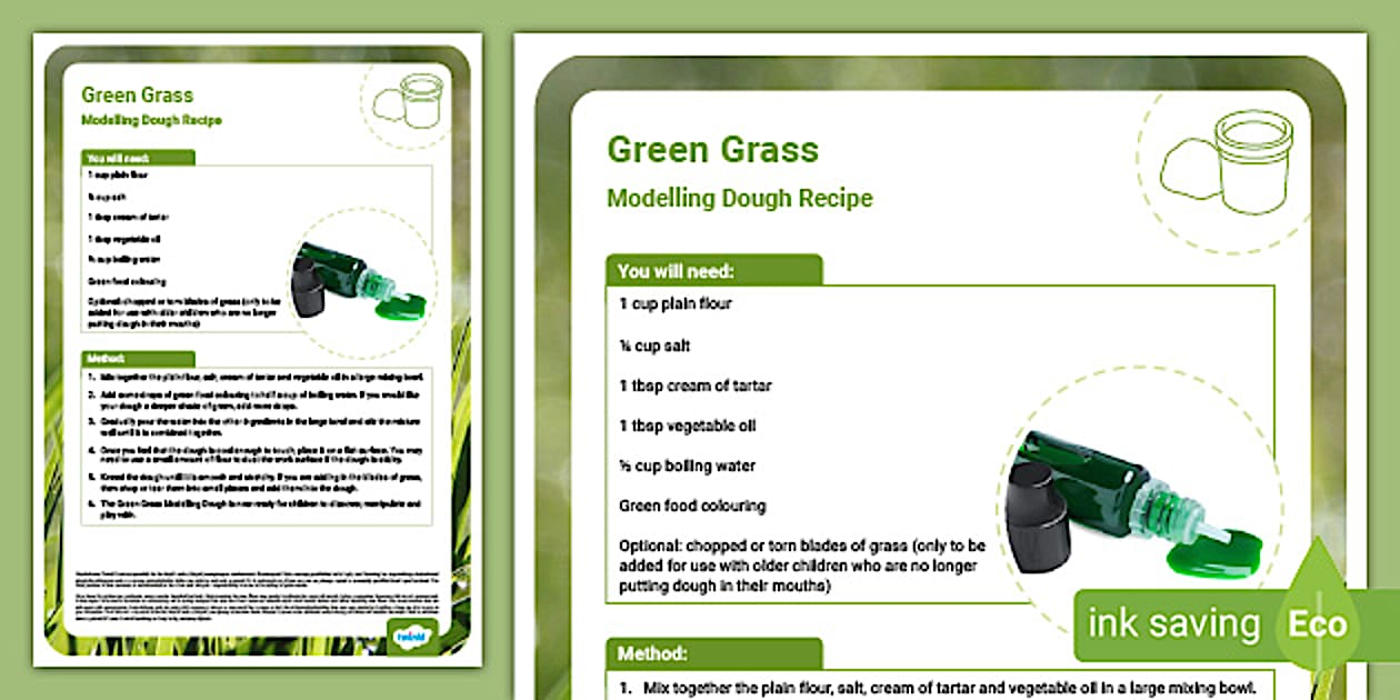 Green Grass Modelling Dough Recipe (Teacher-Made) - Twinkl