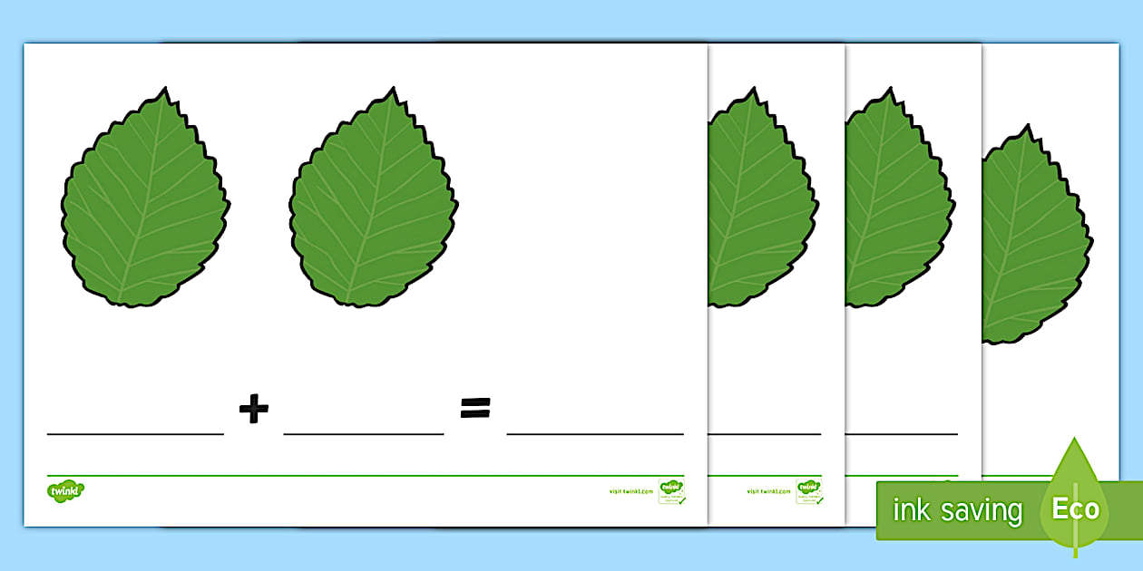 Blank Leaf Number Sentence Worksheets - Twinkl