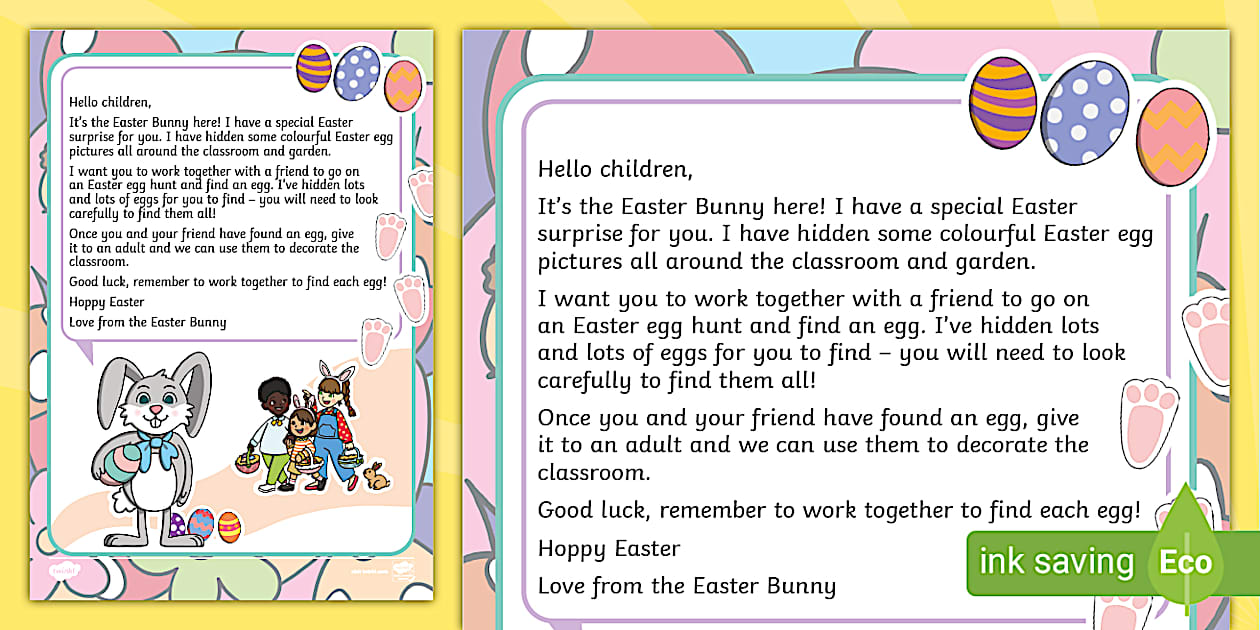 Easter Egg Hunt Letter to Parents | Easy to Print | Twinkl