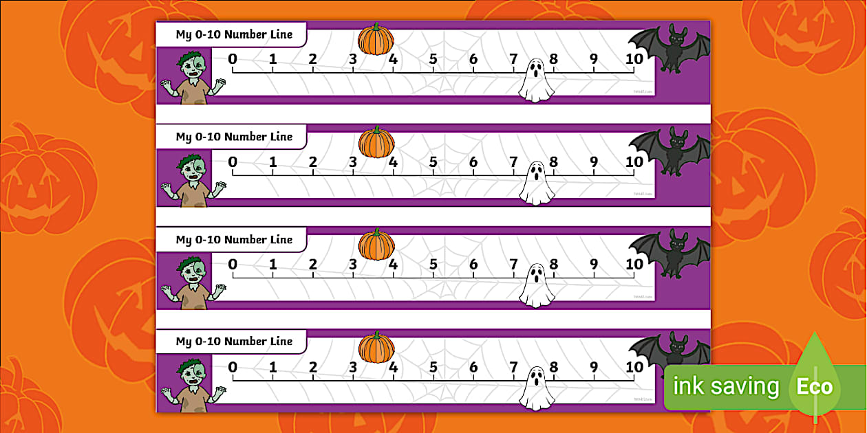Number Line 0-10 (Halloween) (teacher made) - Twinkl