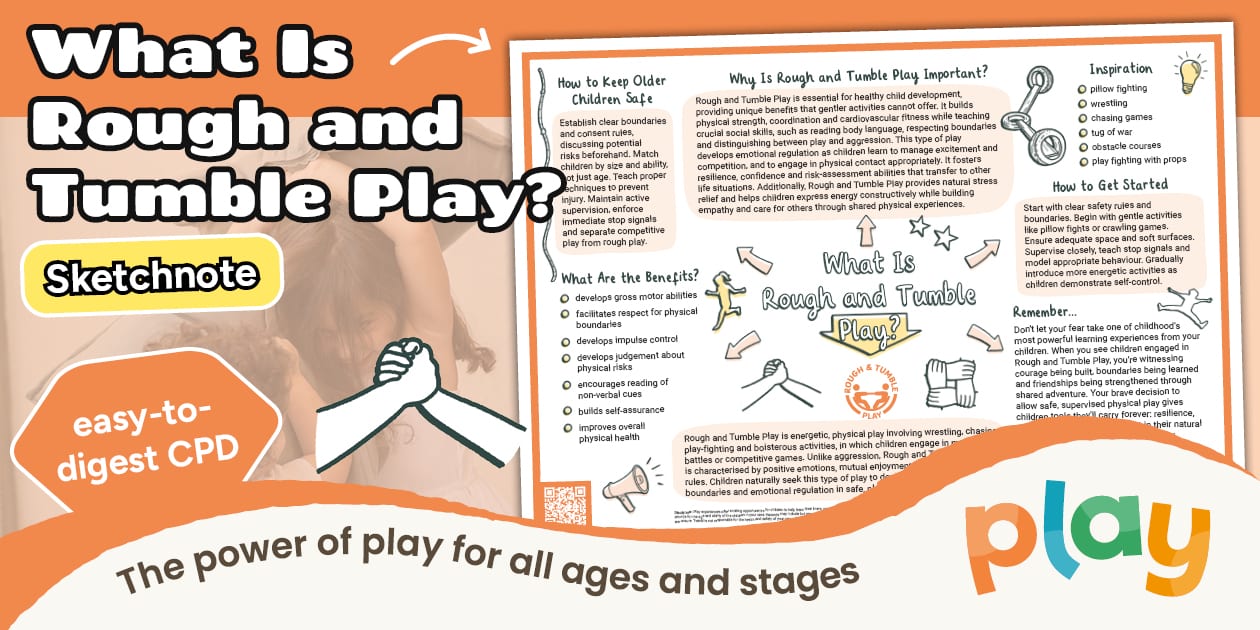 What Is Rough and Tumble Play? Adult Sketchnote Poster