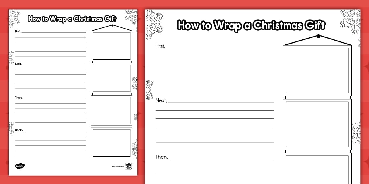 How to Wrap a Christmas Gift Sequencing Worksheet - Twinkl