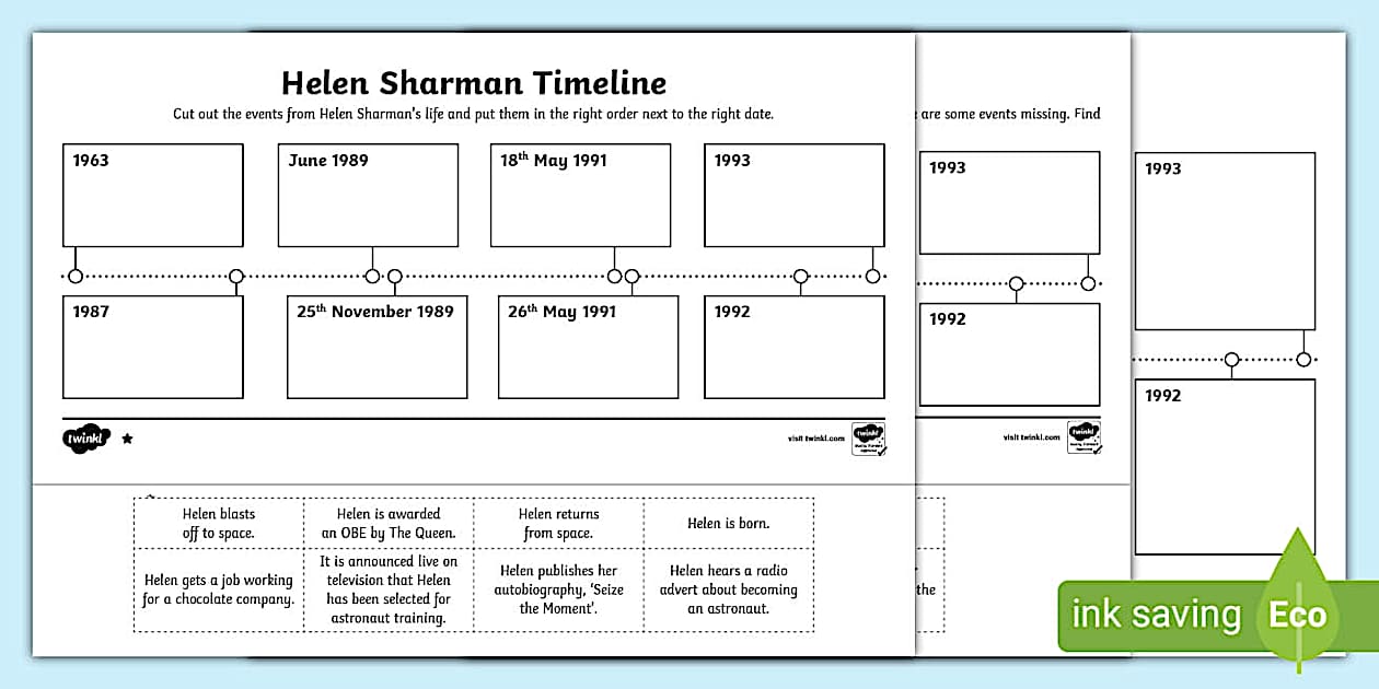 KS2 Helen Sharman Timeline Activity