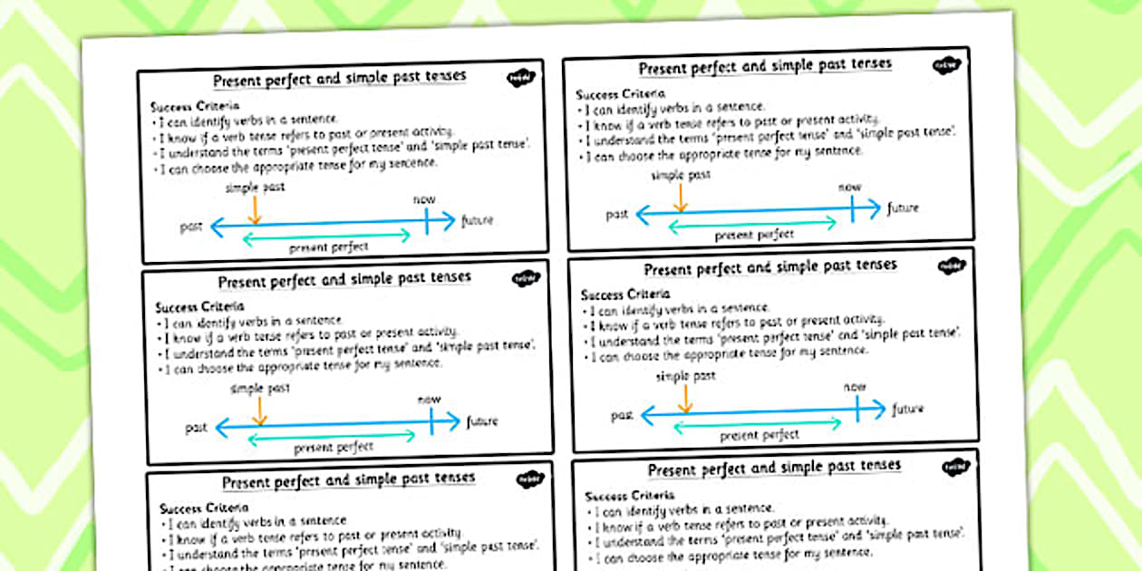 Using the Present Perfect Form of Verb in Contrast to Past Tense Criteria