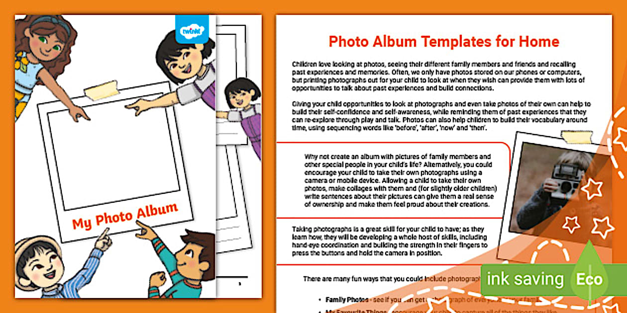 Editable Photo Album Templates for Home (professor feito)