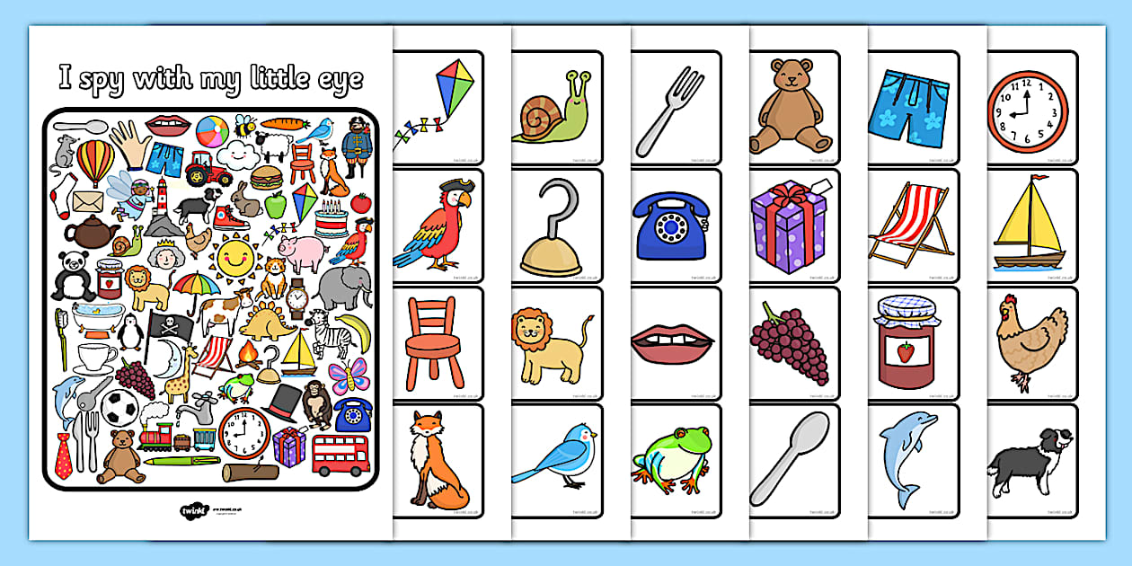 Black and White I Spy With My Little Eye Picture Matching Activity