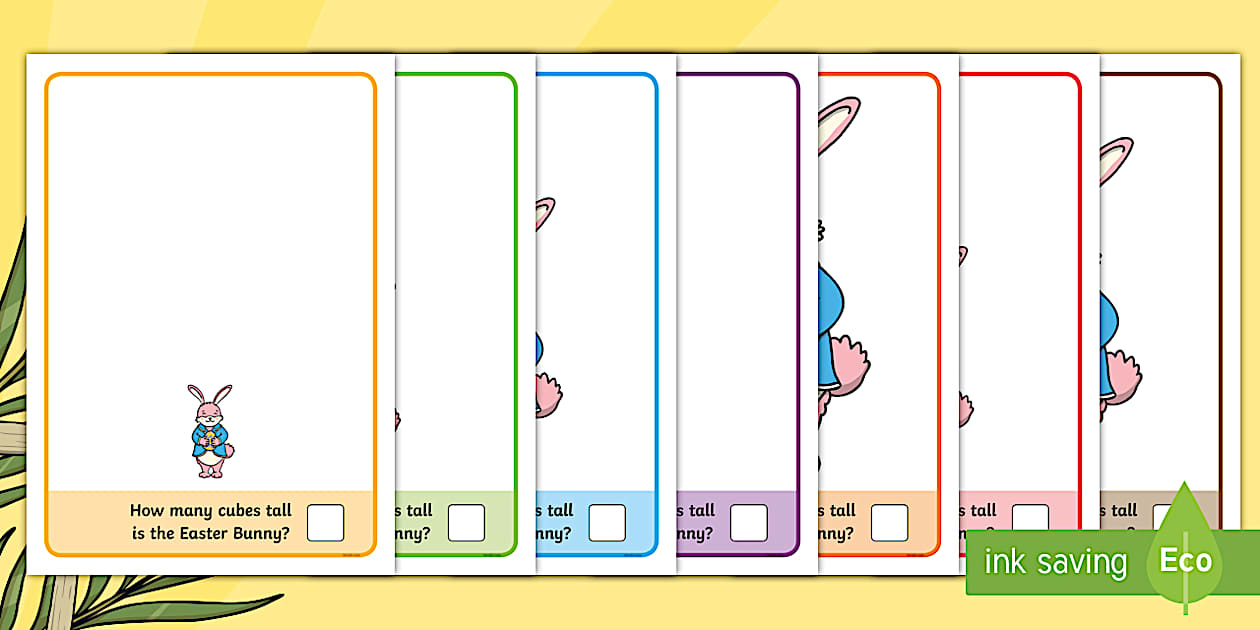 Easter Bunny Measuring with Cubes Activity Mat - Twinkl