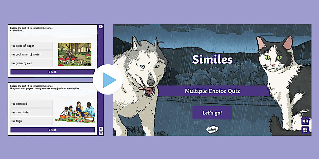 Simile Interactive Quiz - KS2 (teacher made) - Twinkl