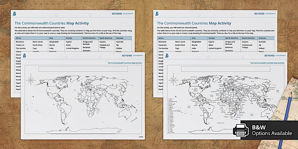 The Commonwealth Countries Map Activity | Geography | Beyond