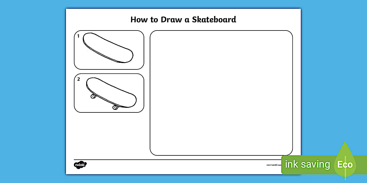 How to Draw a Skateboard in Two Steps | Twinkl | KS1