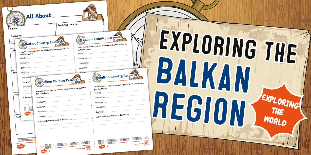 Learning About the Balkan Region Activity Sheets