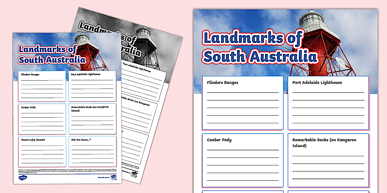 Landmarks of South Australia Fact File Template - Twinkl