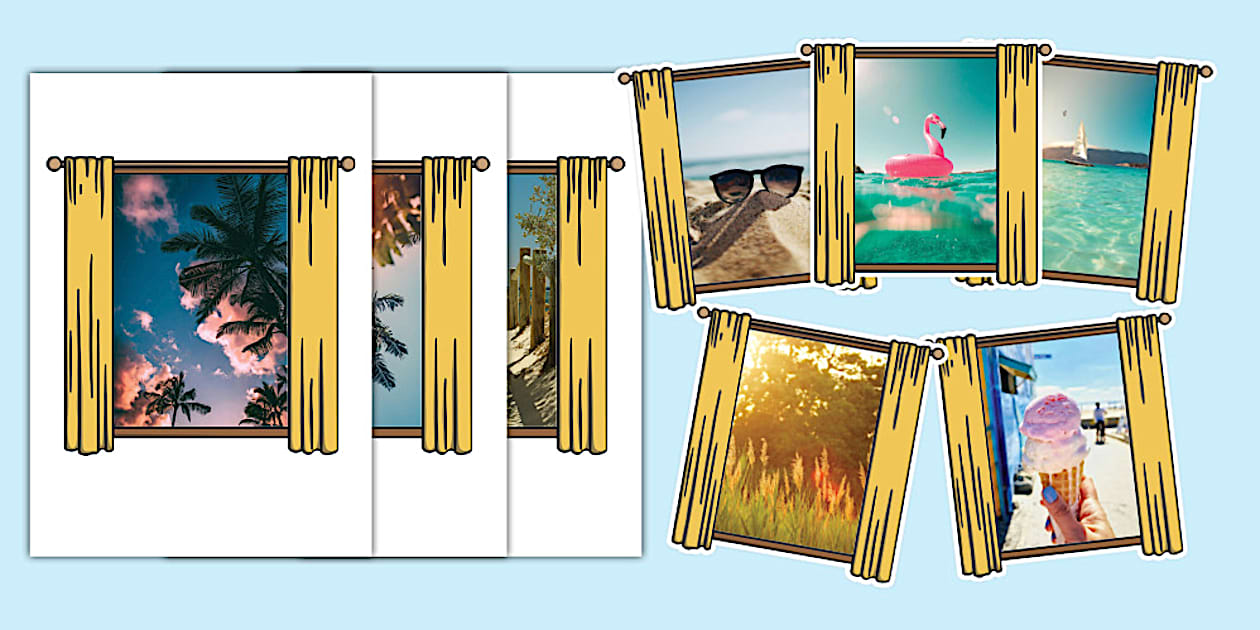 Summer Window Cut-Outs - Twinkl Seasons (Teacher-Made)
