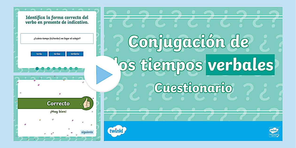 Cuestionario interactivo: Conjugación de los tiempos verbales