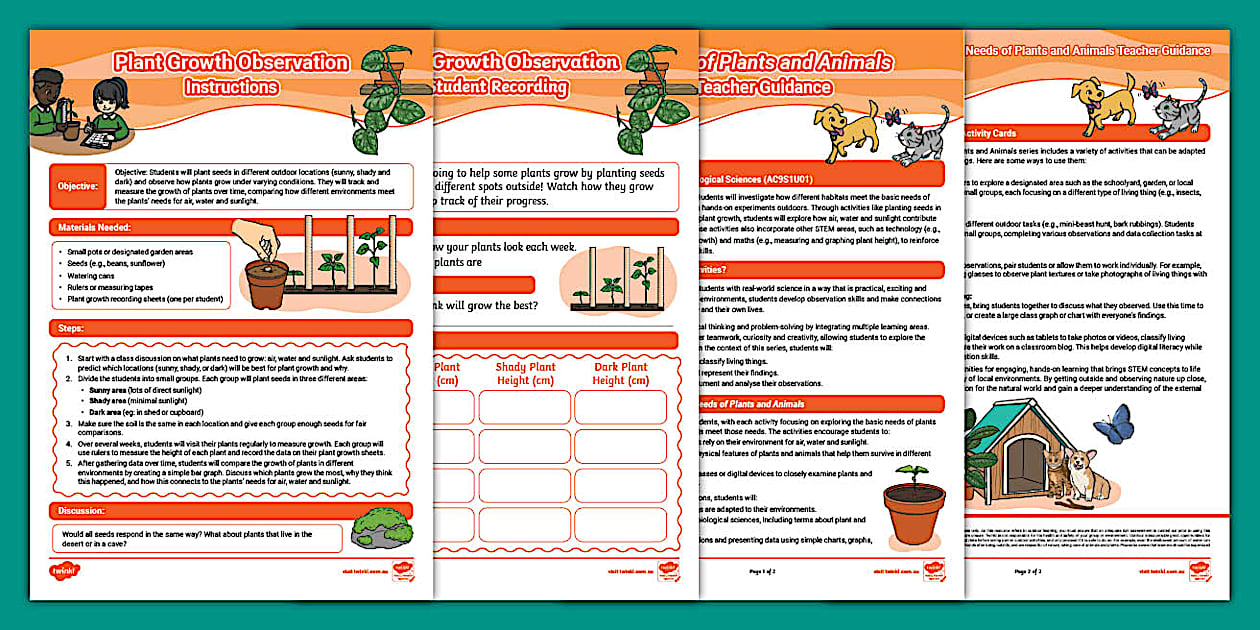 STEM Outdoors: Plant Growth Observation (teacher made)