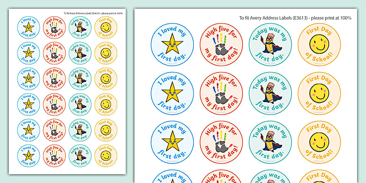 First Day of School Stickers (teacher made) - Twinkl