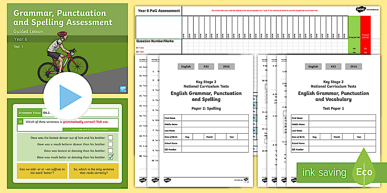 Y6 KS2 SATs Spelling, Punctuation and Grammar Practice Test