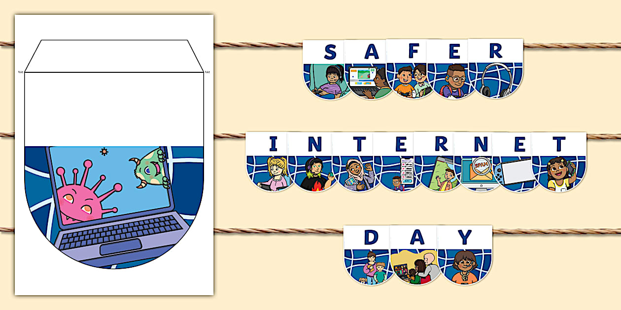 Safer Internet Day Display Bunting (teacher made) - Twinkl