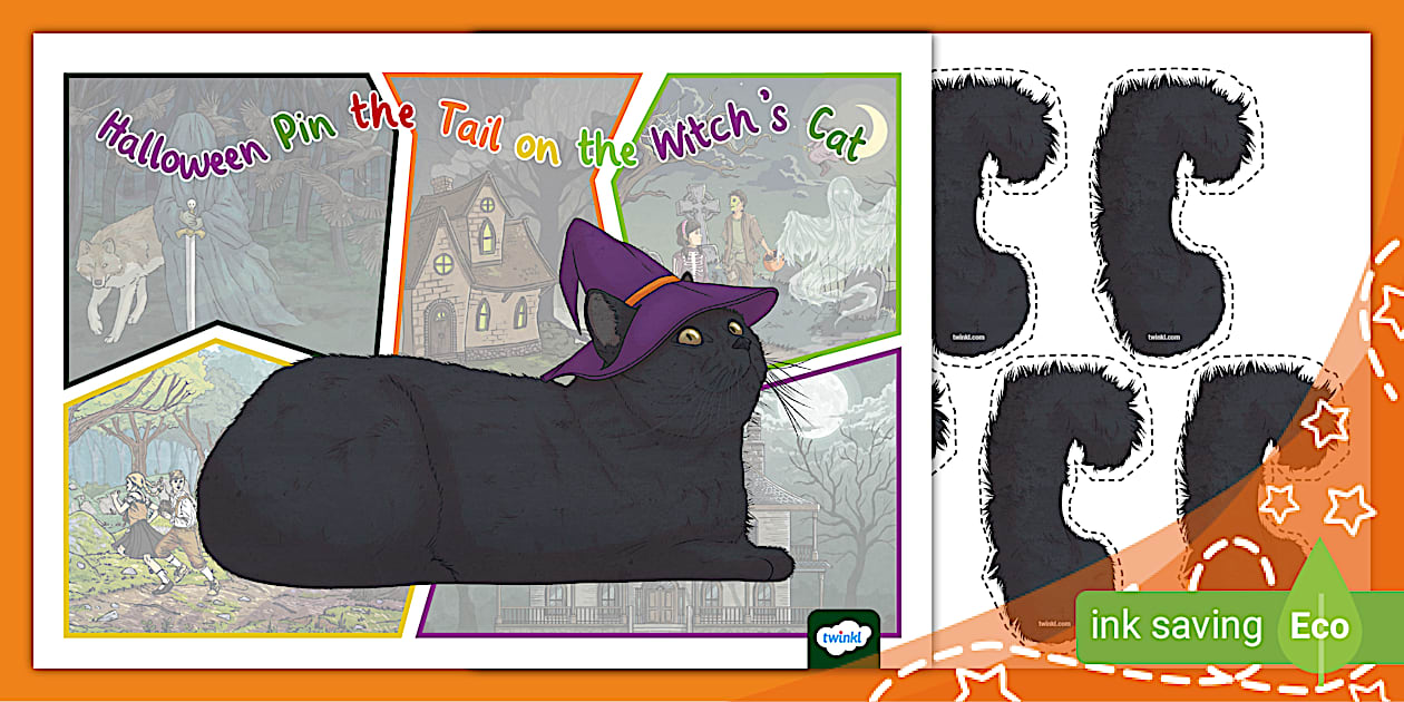 Halloween Pin the Tail on the Witch’s Cat (teacher made)