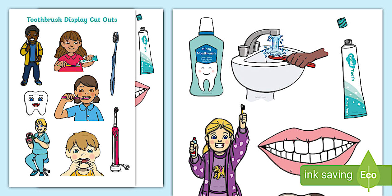 Toothbrush Display Cut-Outs (Teacher-Made) - Twinkl