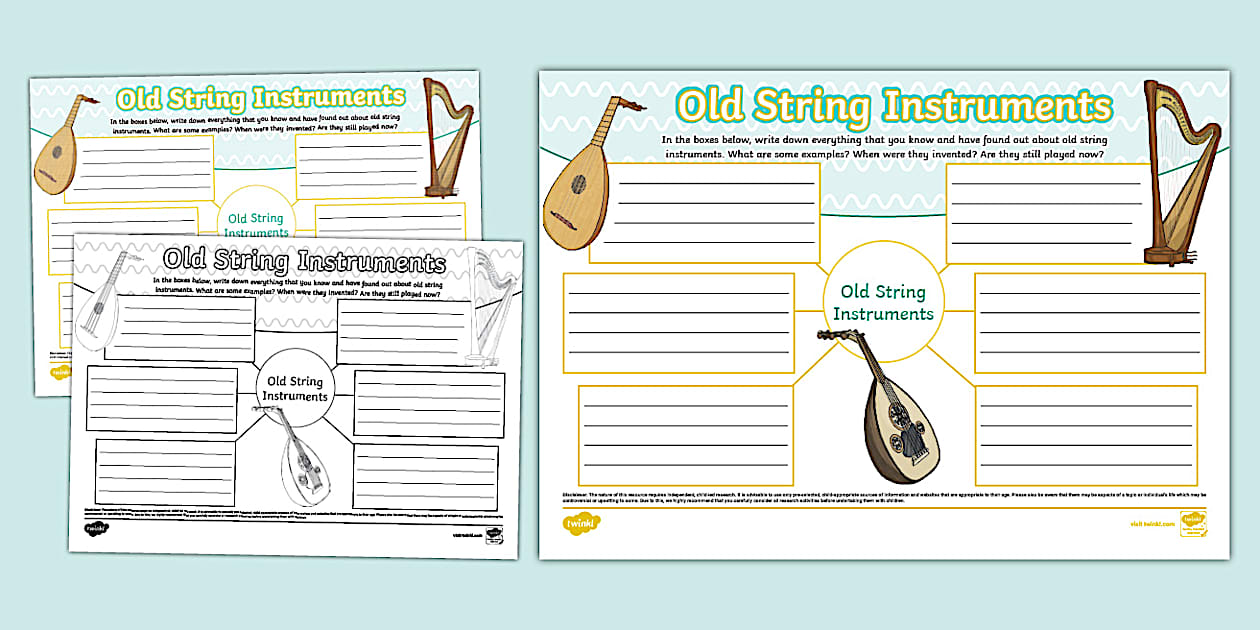 👉 Old String Instruments Mind Map (teacher made) - Twinkl