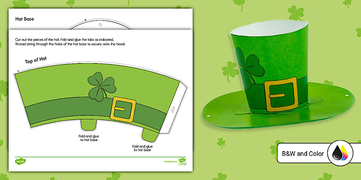 St. Patrick's Day Shamrock Hat Craft (teacher made) - Twinkl