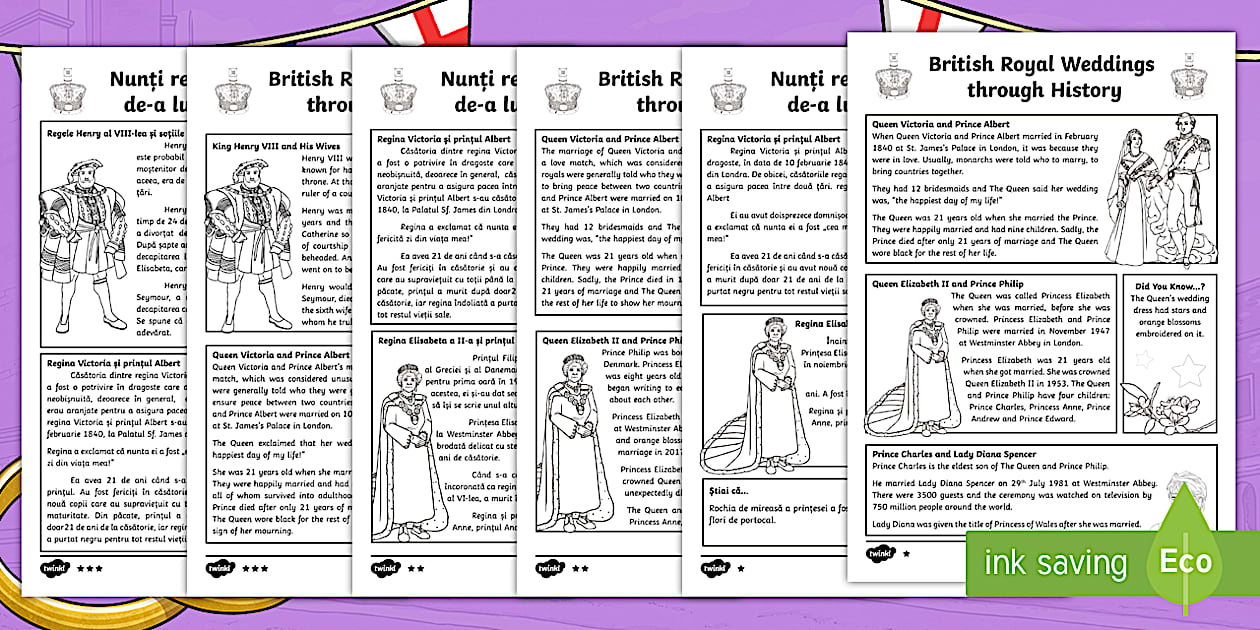 Higher Ability LKS2 British Royal Weddings through History Differentiated
