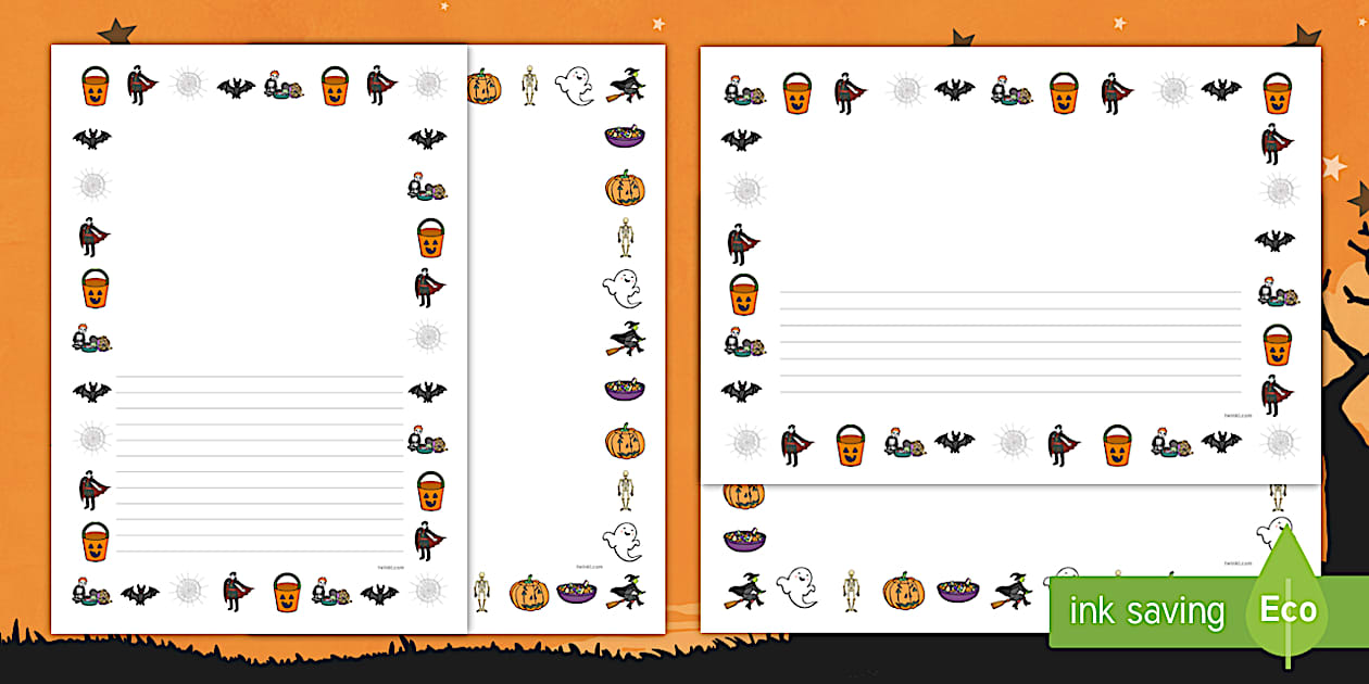 Halloween Page Borders English/Portuguese - Twinkl