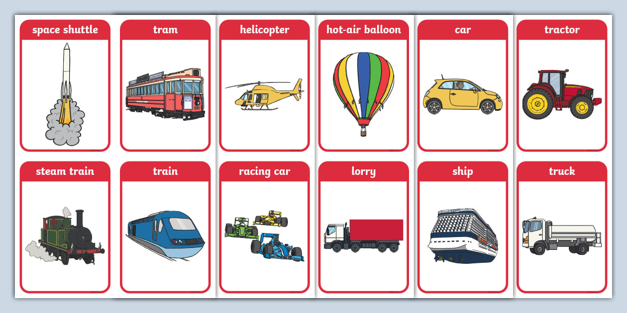 Transport Flashcards for Kids - Printable Resources - Twinkl