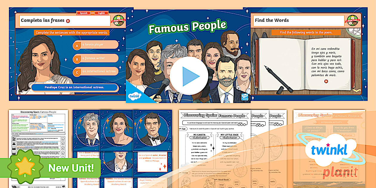 👉 PlanIt Year 6 Spanish Lesson: Famous People - Twinkl