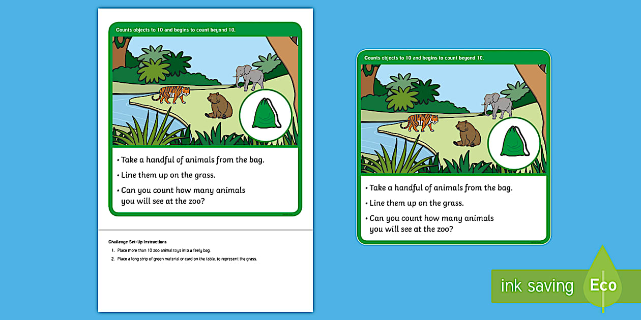 EYFS Maths Counting Challenge: Counting Animals at the Zoo