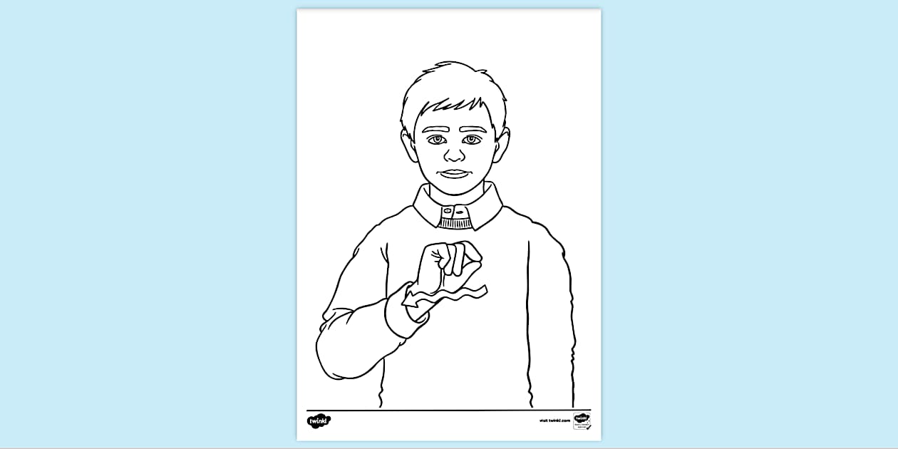 BSL Child Crayon / Pencil Colouring Sheet (teacher made)