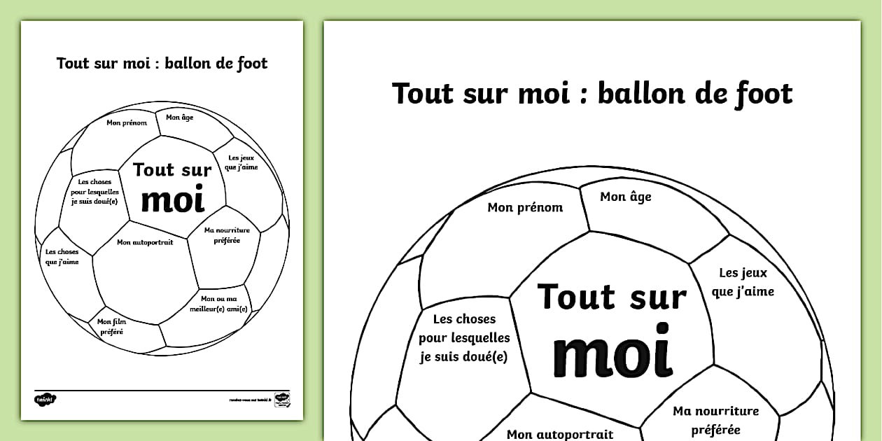 Tout sur moi : ballon de foot (teacher made) - Twinkl