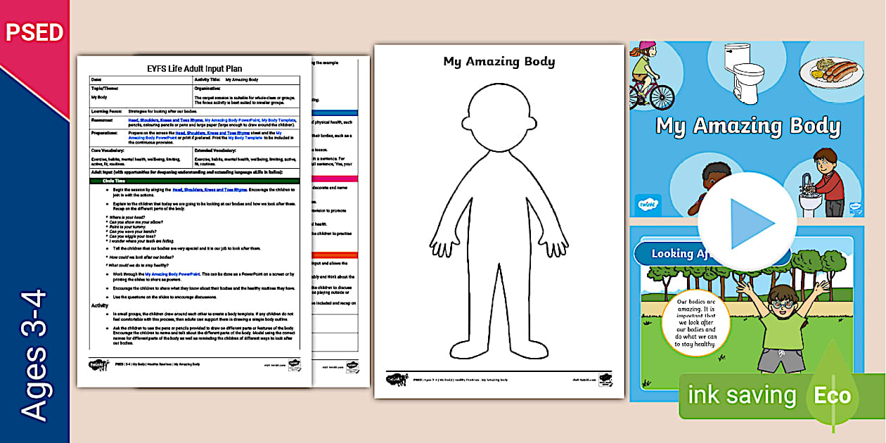 EYFS PSED My Amazing Body Adult Input Plan and Resource Pack