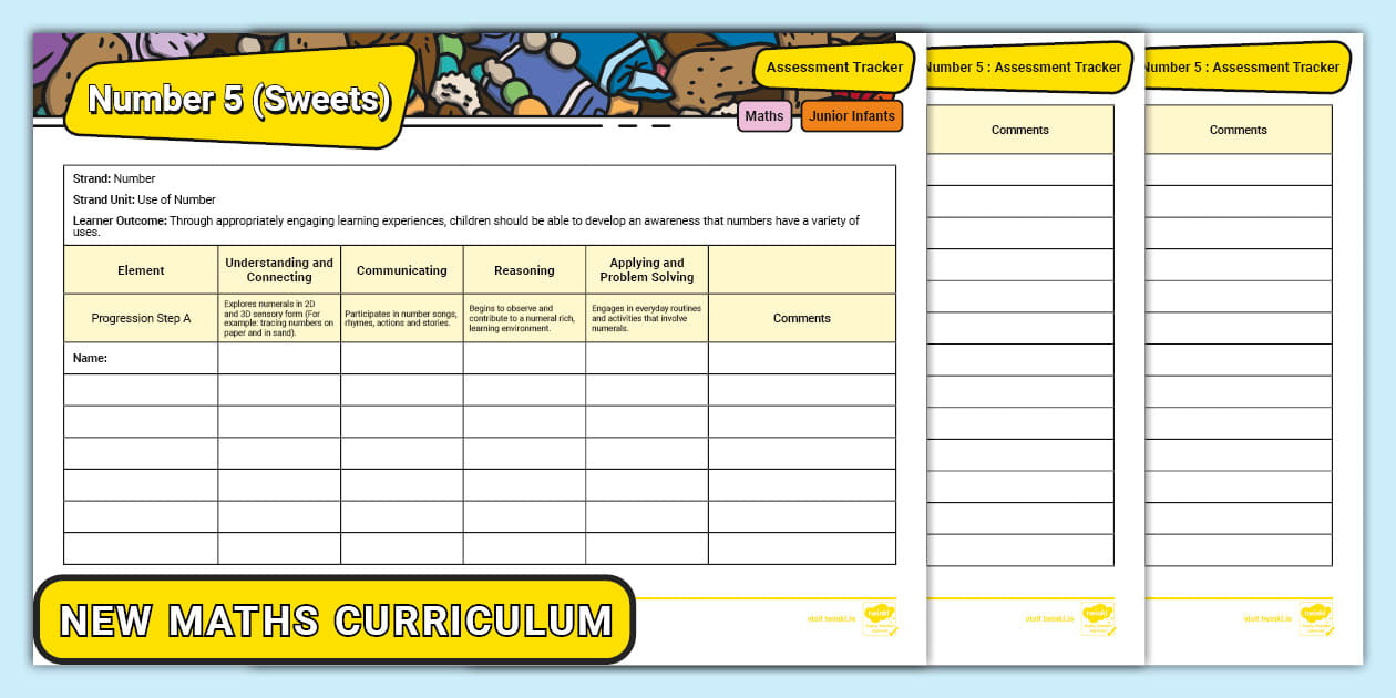 Number 5 (Sweets): Assessment Tracker (teacher made)