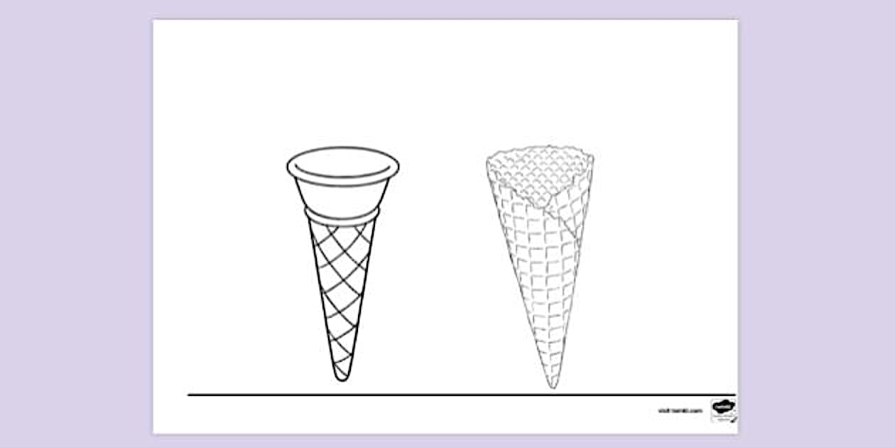 Empty Ice Cream Cone Colouring Sheet | Colouring Pages