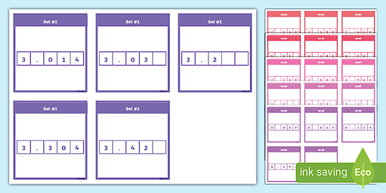 Ordering Decimal Cards (Stage 7 & 8) (teacher made) - Twinkl