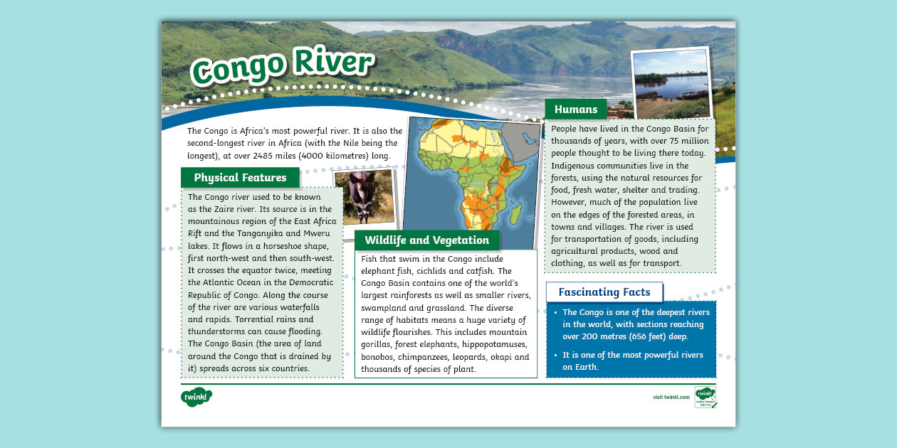 Congo River Fact File - Twinkl - KS2 (Teacher-Made) - Twinkl