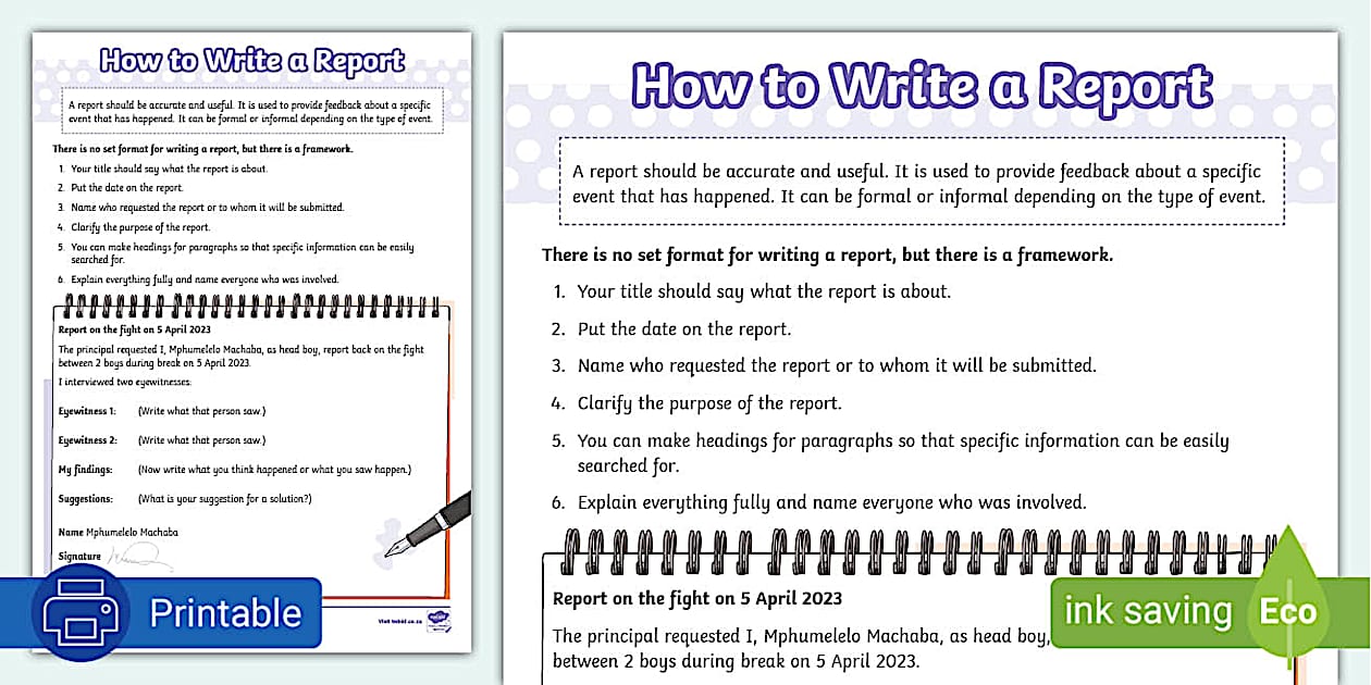 How to Write a Report (creat de profesori) - Twinkl