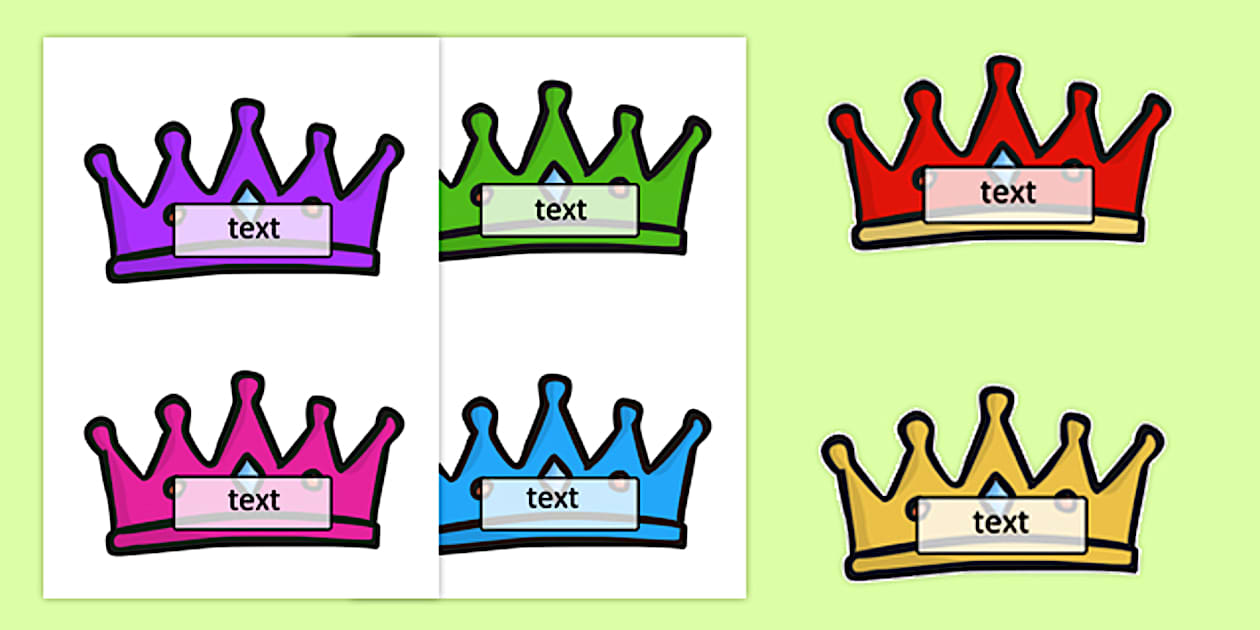 👉 Editable Crown Name Tags (teacher made) - Twinkl