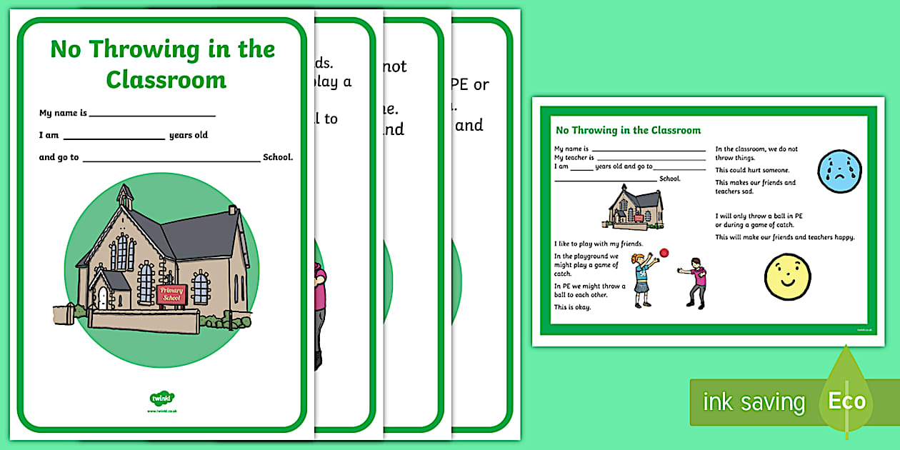 No Throwing Social Story - Social Situations | Twinkl