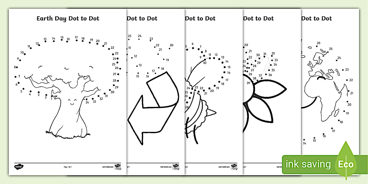 Earth Day Dot-to-Dot Worksheet