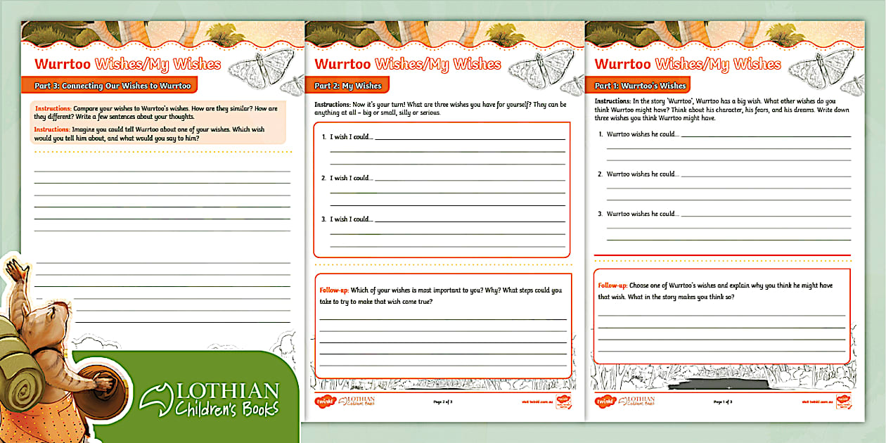 FREE! - Wurrtoo Wishes Activity Sheet for English Reading