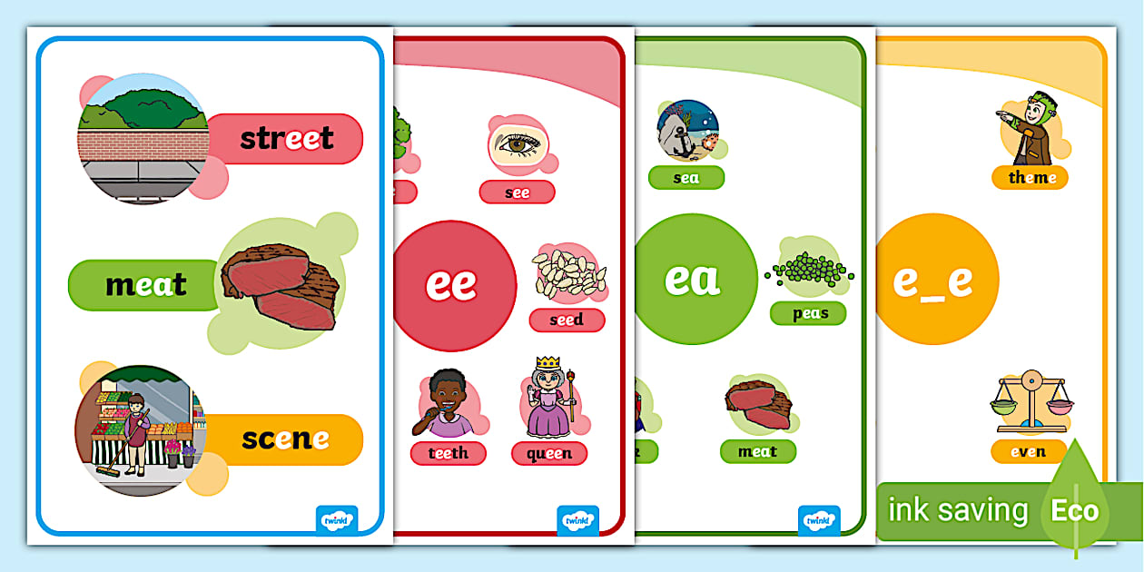 Long /ee/ Sound Posters Senior Infants (teacher made)