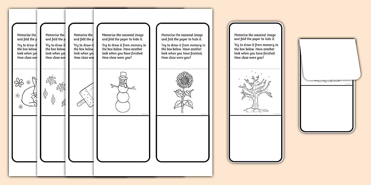 Seasons Draw From Memory Activity (teacher made) - Twinkl