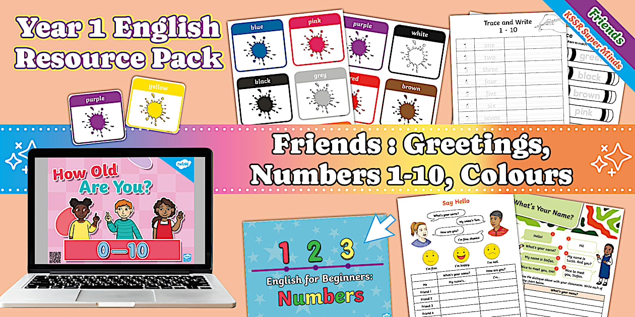 Year 1 English Greetings, Numbers 1-10, Colours