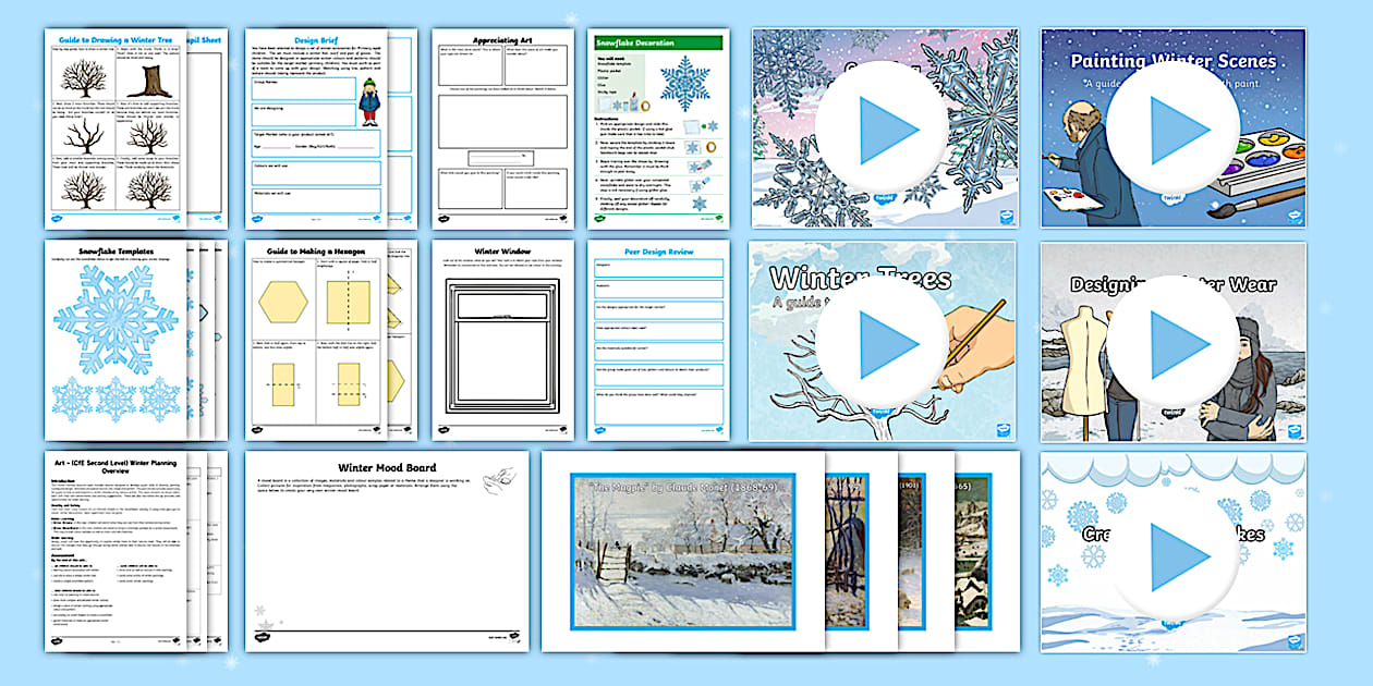 Winter Art Lesson Pack (Hecho por educadores) - Twinkl