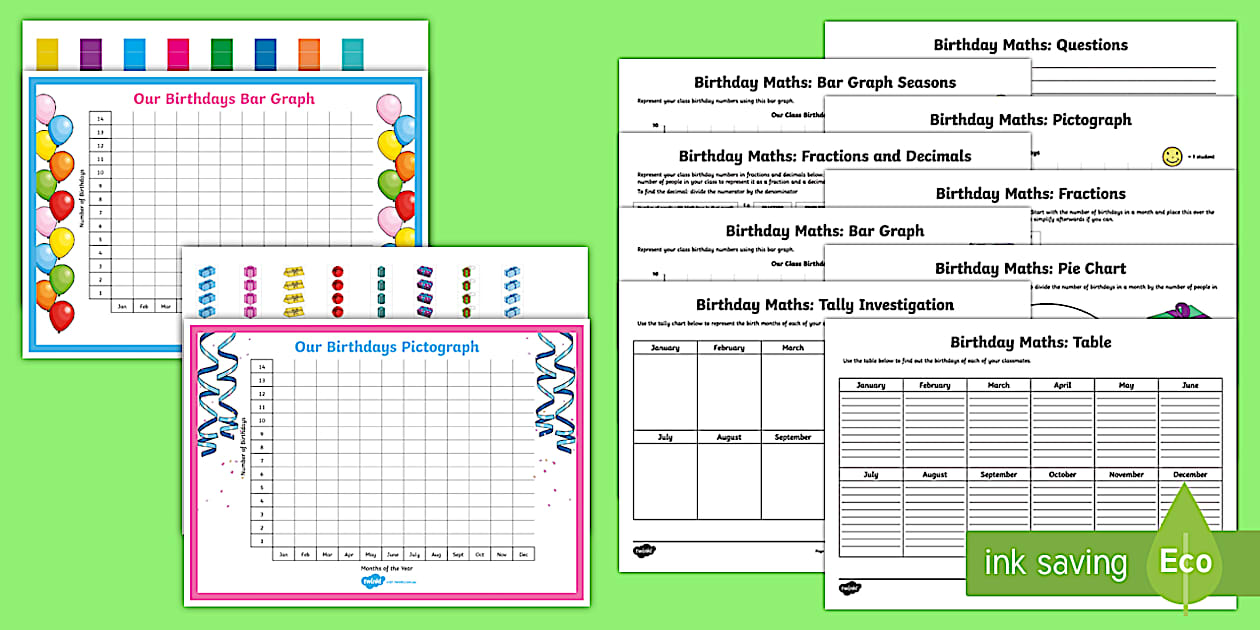 Birthday Graph Activity Pack (teacher made) - Twinkl